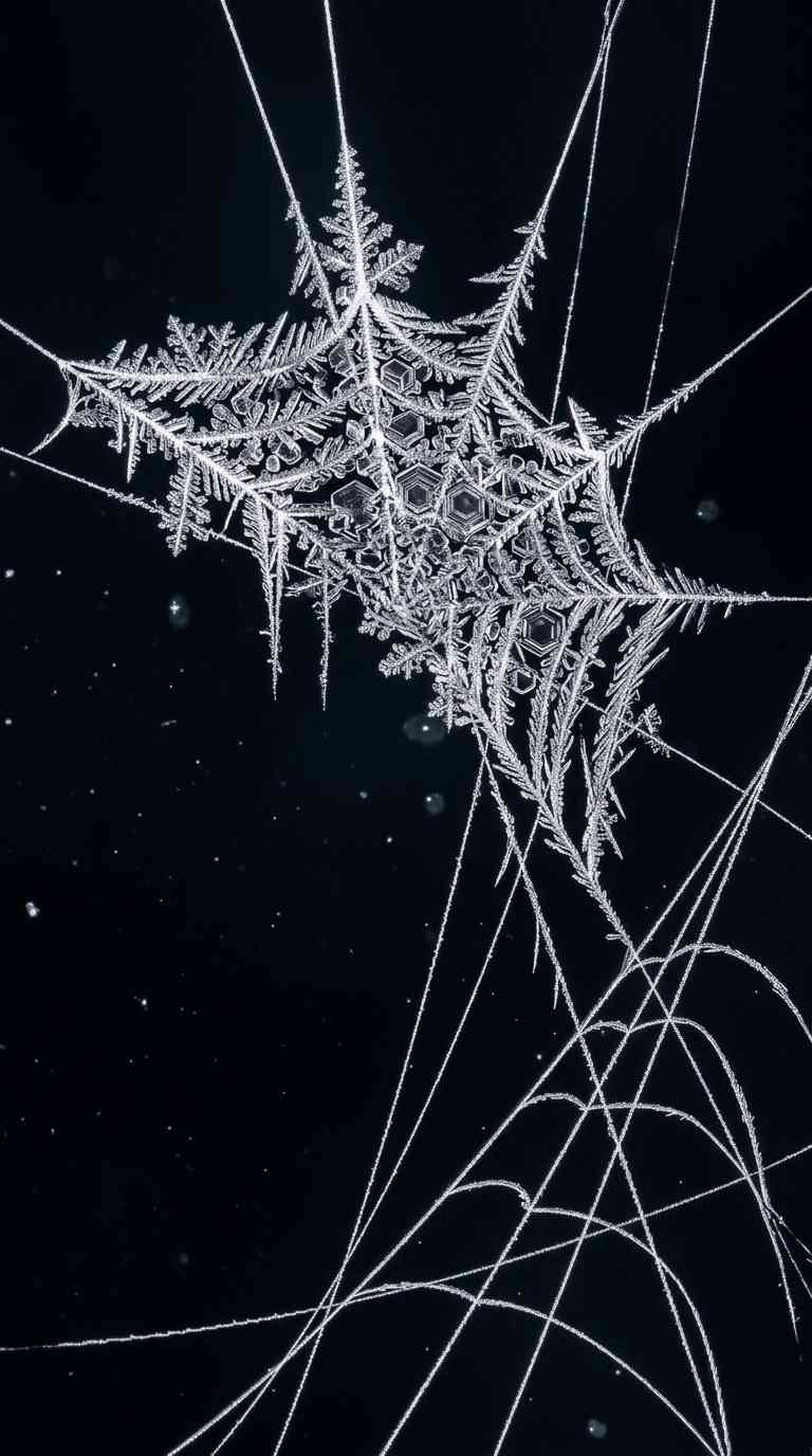 Winter Frozen Spider Web Macro Ice - 4K Wallpaper | LiCoWa